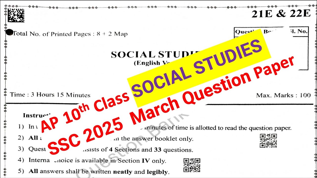 AP 10th class Social Studies 2025 March final exam paper Andhra SSC ...