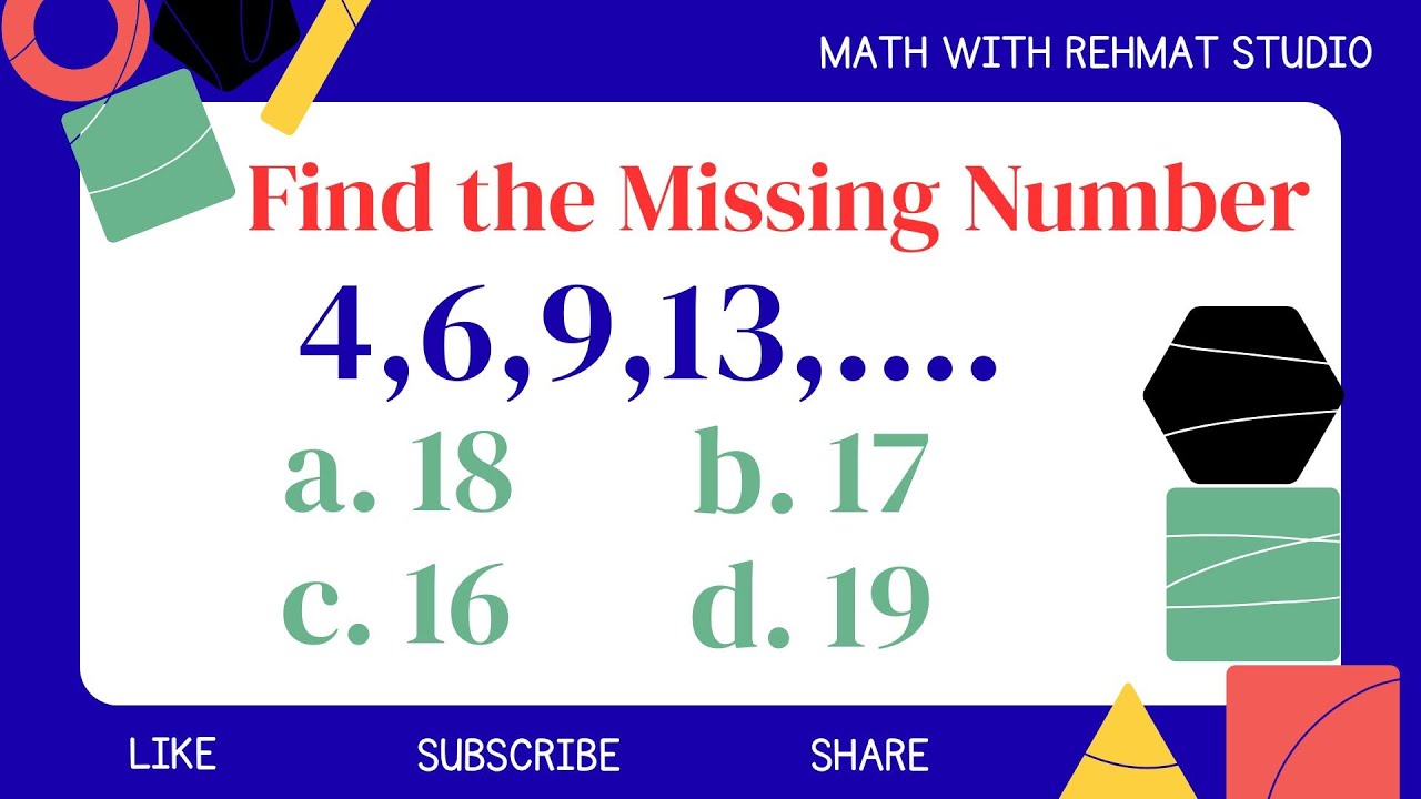 Number Series | Find the Missing Number | Part 2 | Math with Rehmat ...