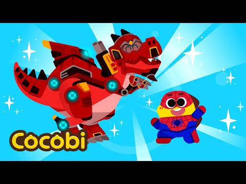 NEW✨T-rex Robot Super Hero Team | Rescue Team Songs for Kids | Cocobi