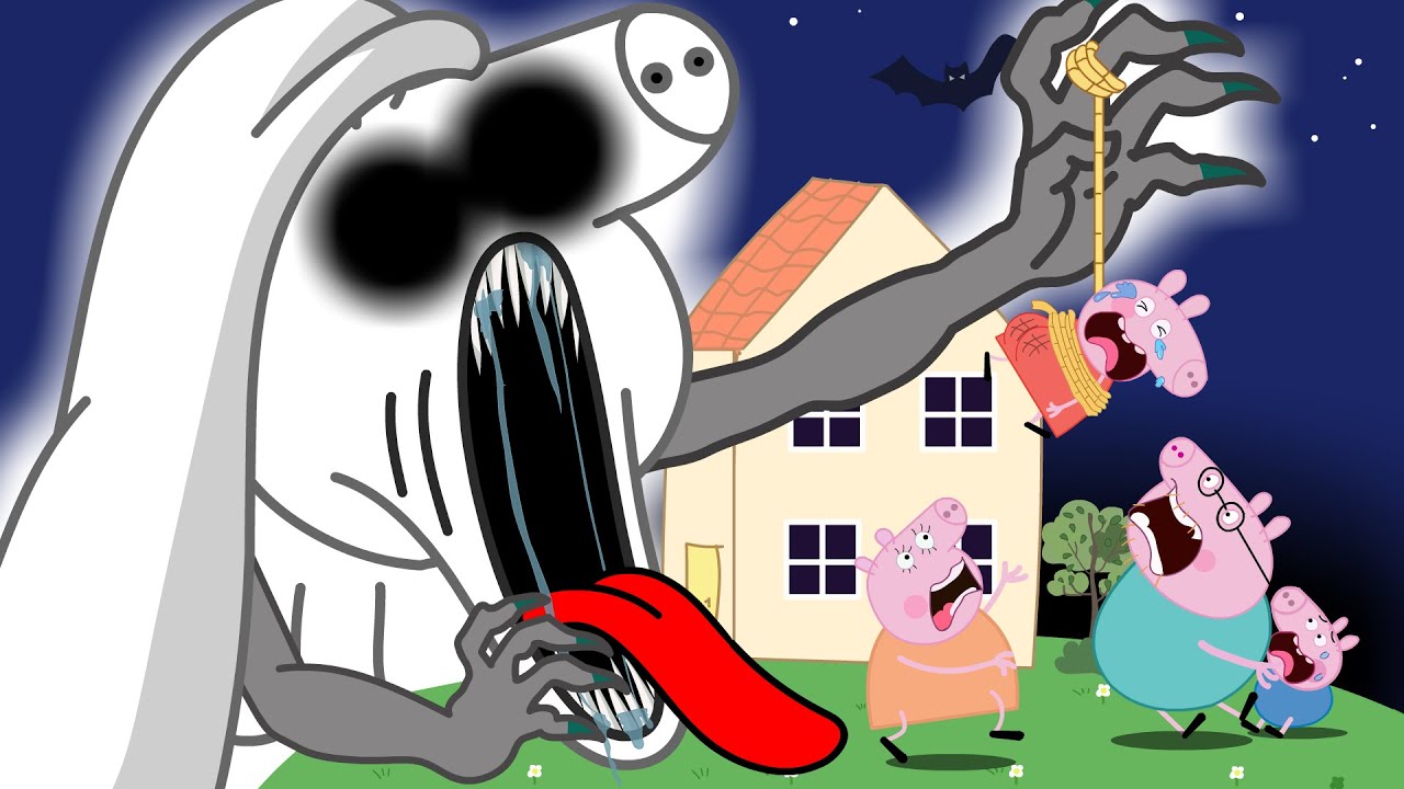 Daddy Peppa Turns Into a Giant Ghost | Peppa Pig Funny Animation - YouTube