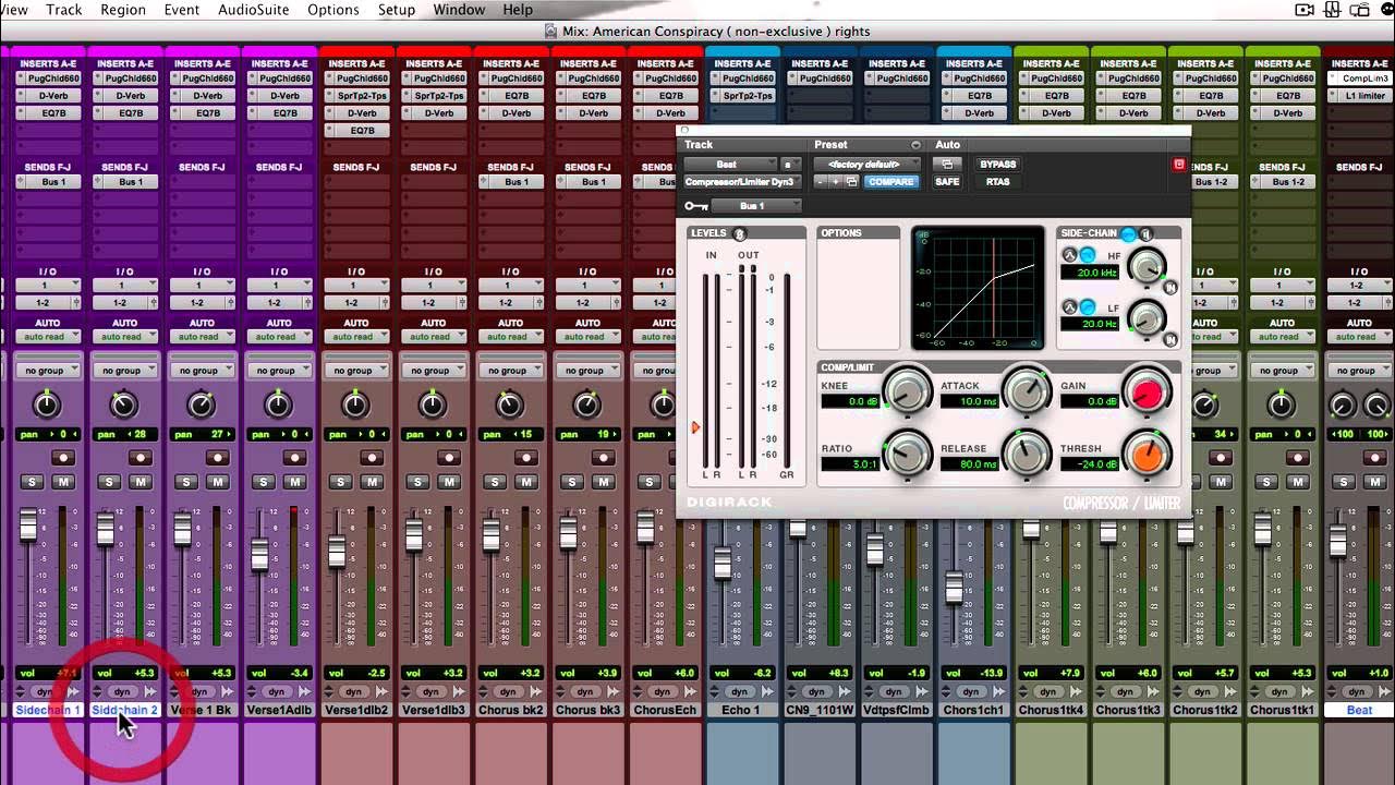 Pro Tools Side Chain Compression Tutorial - YouTube