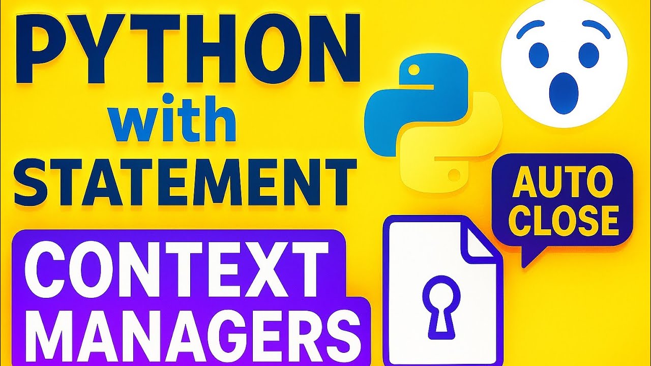 "Python Context Managers & with Statement 🔥 Full Explanation | Advanced Python Tutorial" - YouTube