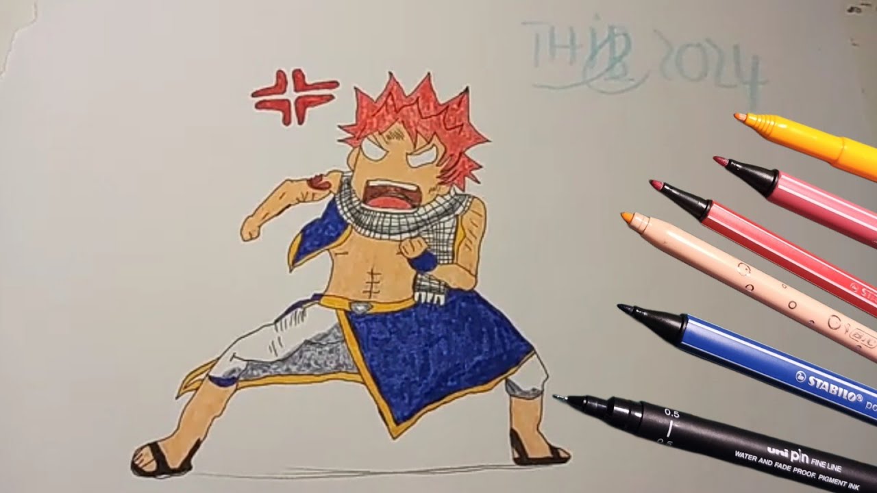 How to draw Angry Natsu - YouTube