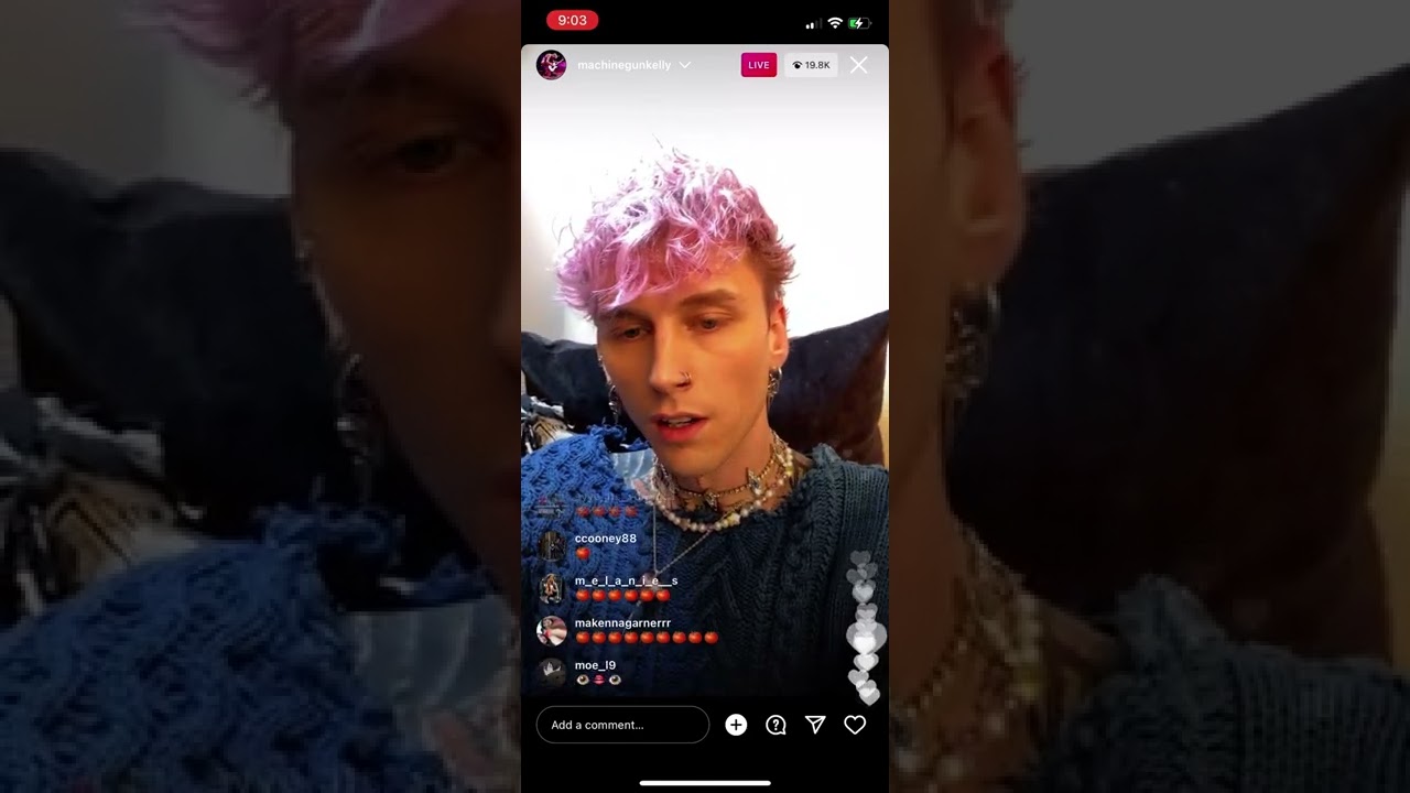 Machine gun Kelly gets his nose pierced on LIVE - YouTube