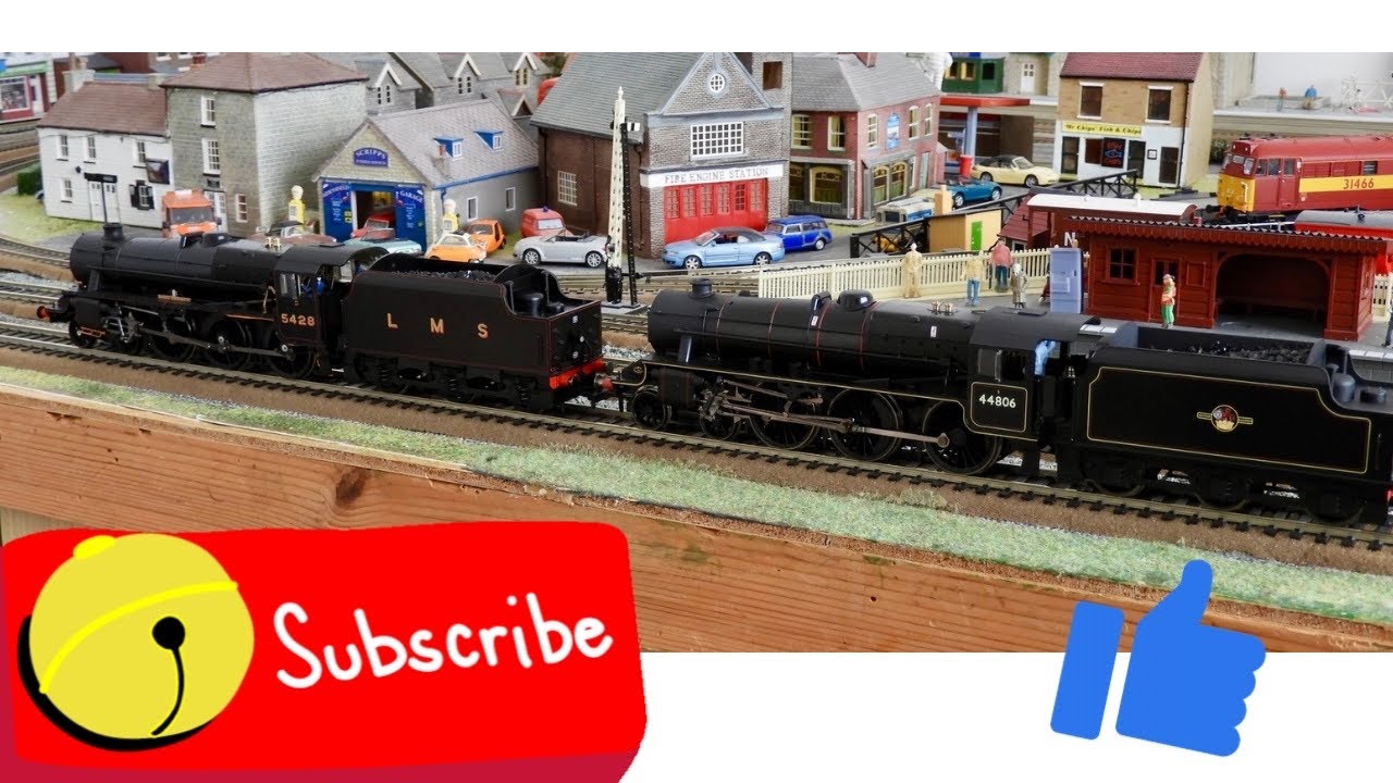 Double-headed black five locomotives with LMS 5428 Eric Treacy and BR ...