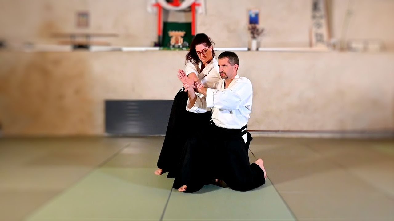 Hanmi handachi ryote-dori shihonage - 半身半立技両手取り四方投げ - Aikido Virtual ...