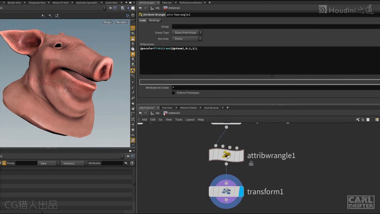 Houdini学习之道 SOP CGhunter houdini 02 001 14 instance clip - YouTube