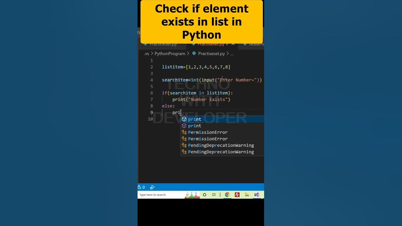 Python Program To Check Element Is Exists In List Or Not Part 18