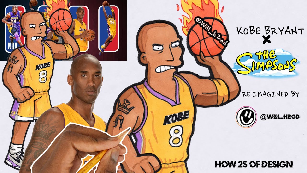 REDRAWING THE SIMPSONS UNFINISHED KOBE BRYANT CHARACTER ! (FULL BODY ...
