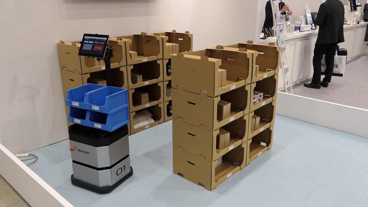 シャープのCUBE型AGV - YouTube