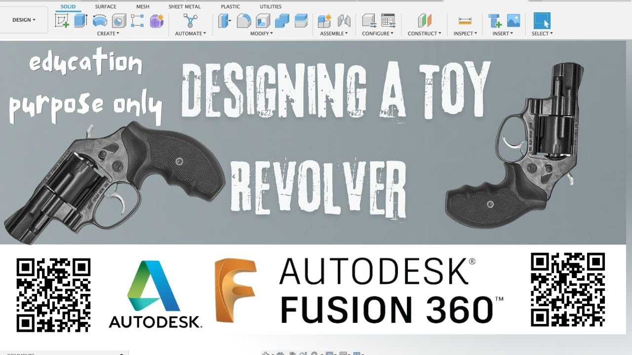 Designing a Toy Revolver in Fusion 360 | Step-by-Step Tutorial - YouTube