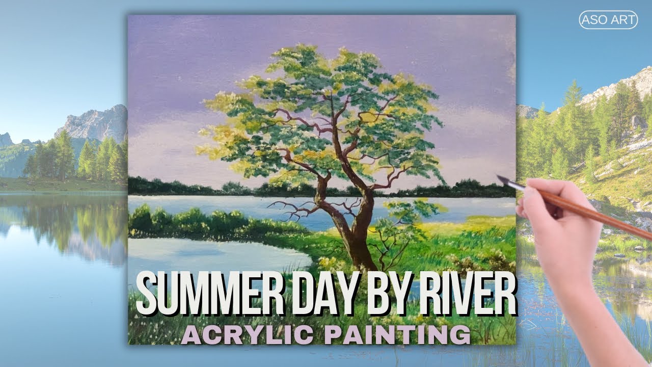 How To Paint Easy Landscape | Beginner Friendly Landscape | Acrylic ...