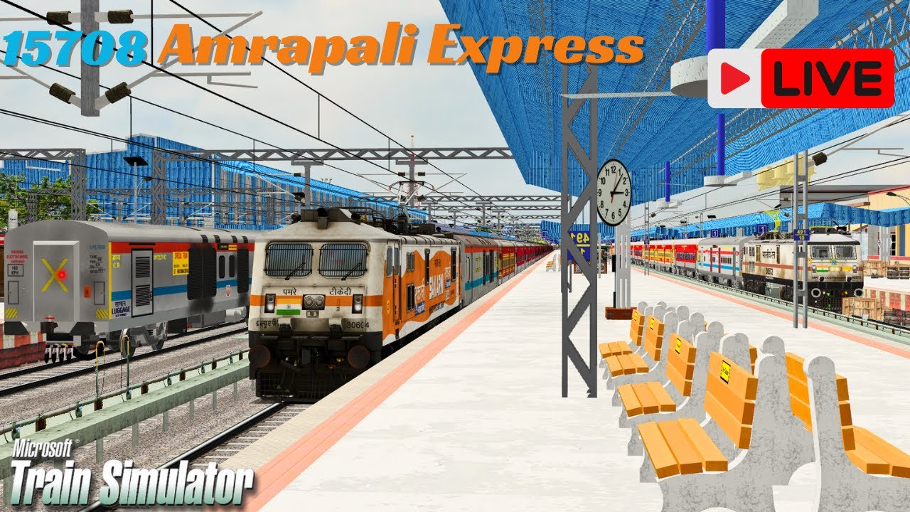 15708 Amrapali Express Duty || Indian Train Simulator || MSTS Live ...