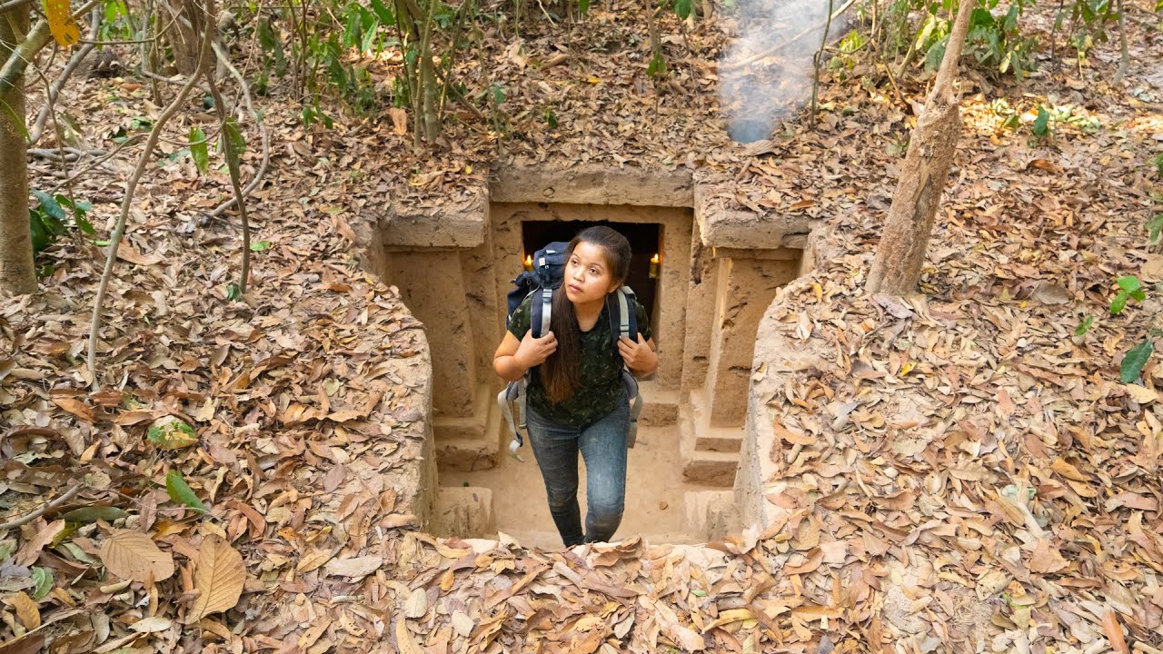 Girl Built The Most Secret Underground Temple House to Live alone in ...