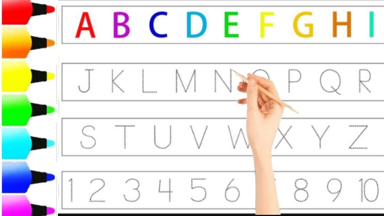 Learn ABCD Alphabets and numbers counting 123.Shapes for kids and ...