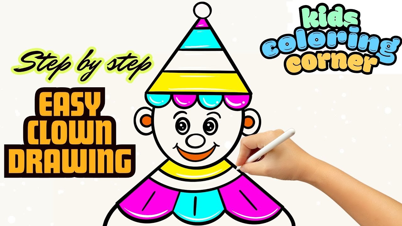 How to draw easy Clown Drawing | Step by step Clown coloring video | # ...