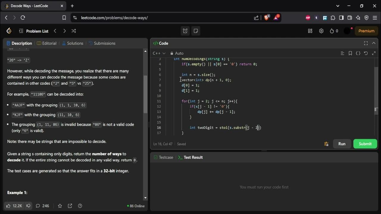 برمجهleetcode-91 - YouTube