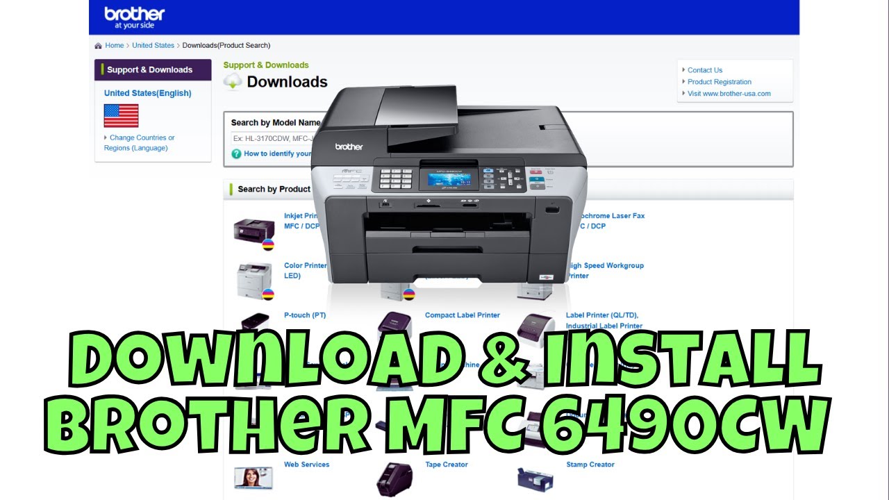 How To Download & Install Brother MFC 6490CW Printer Driver in Windows ...