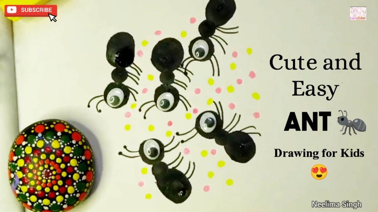 So CUTE and Easy Ant 🐜 Drawing for Kids 😍 - YouTube