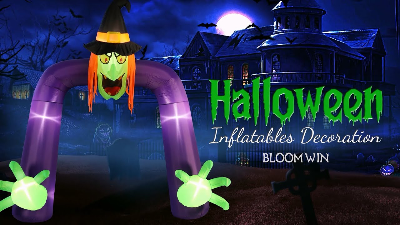 Giant 10ft Witch Halloween Inflatable Archway | Spooky Outdoor Decor ...