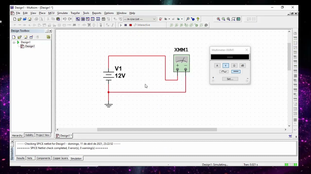 MULTISIM: Medir con el voltímetro y sonda en DC. - YouTube