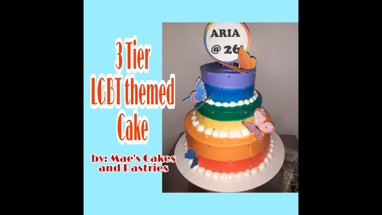 3 Tier LGBT THEMED CAKE || Rainbow cake || Boiled Icing - YouTube