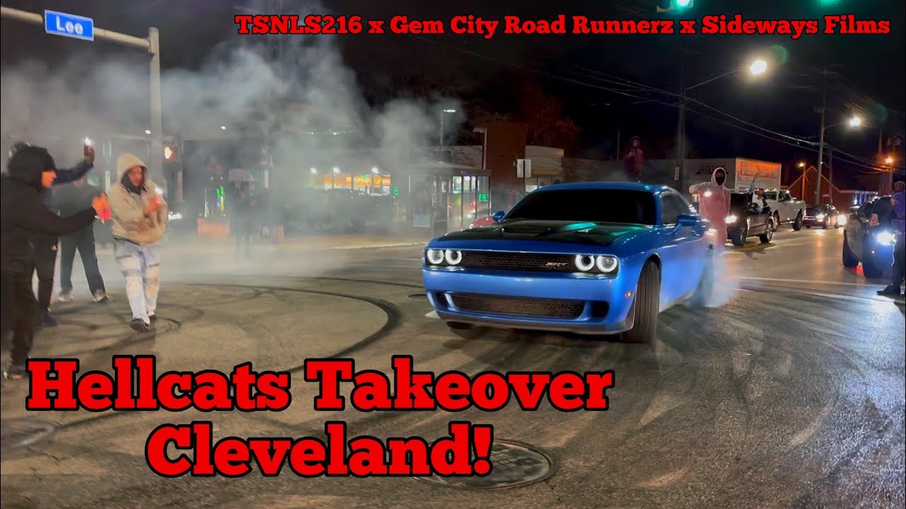 Hellcats Takeover Cleveland! (WILD Car Meet) - YouTube