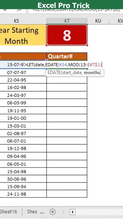 Excel ProTrick - How to Convert Date to Fiscal Year Quarter in Excel using LET Function - YouTube