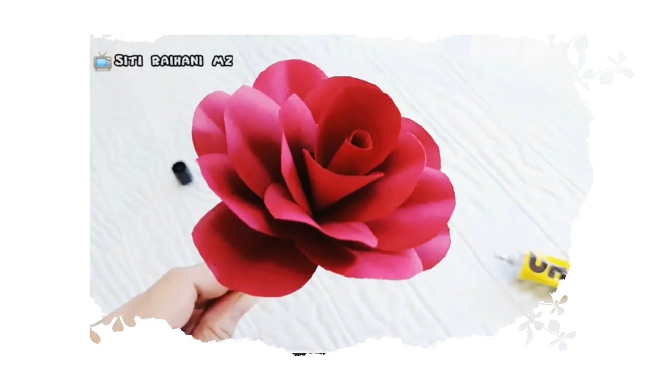 Cara membuat bunga mawar dari kertas | DIY ROSE FROM PAPER - YouTube