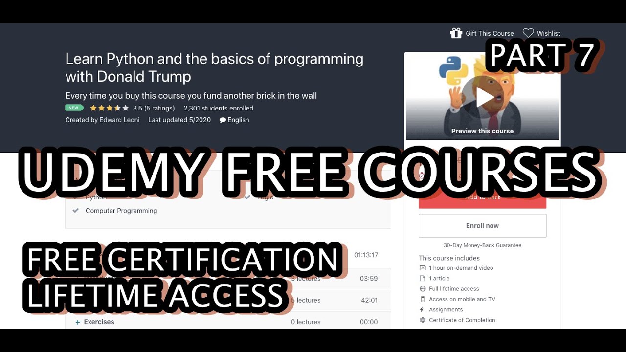 Free Udemy Courses with Free Certification online |Python,Marketing ...