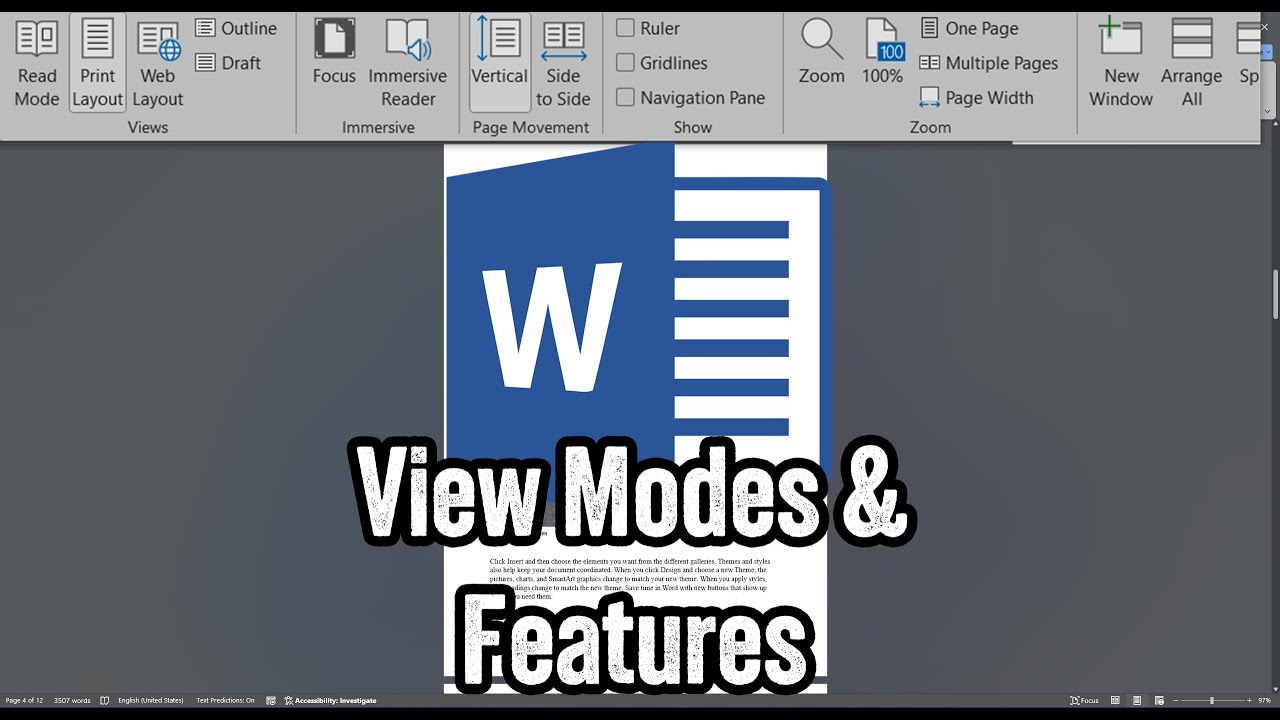 View modes and features - Microsoft Word - YouTube