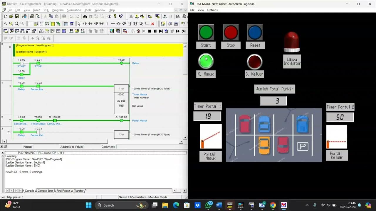 Soal 4 (Simulasi PLC dan HMI Pada Sistem Parkir Otomatis dengan CX Programmer dan CX Designer ...