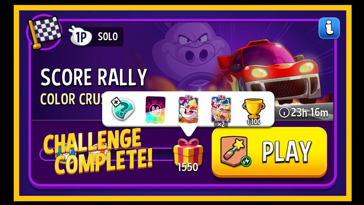 Color Crush Match Masters Solo Challenge | 6 Moves Score Rally Score ...