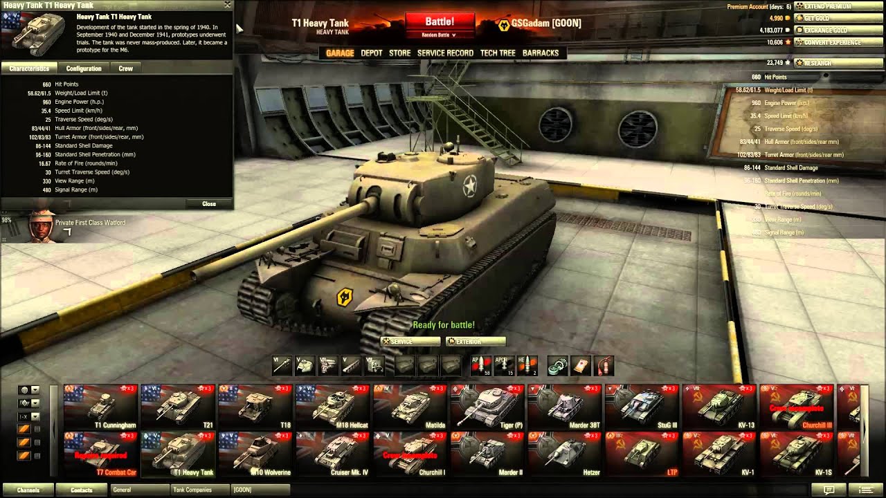 World of Tanks T1 Heavy Full review and gameplay - YouTube