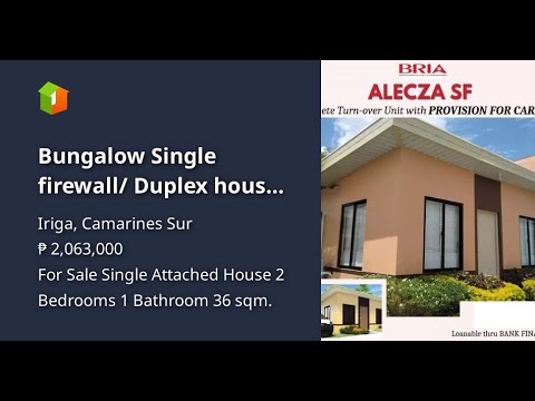 Bungalow Single firewall/ Duplex house with 2 bedrooms with carport ...