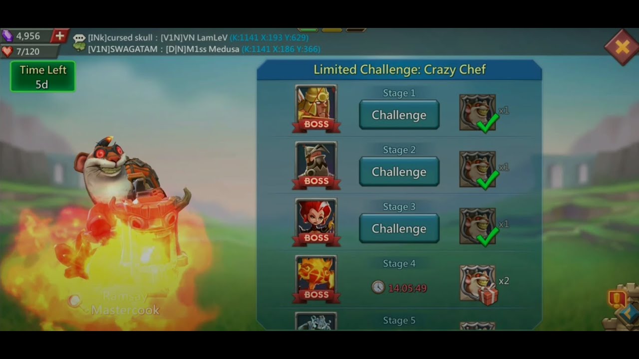 Lords Mobile: Limited Challenge: Crazy Chef, BOSS Stage 3 WITHOUT Rose ...