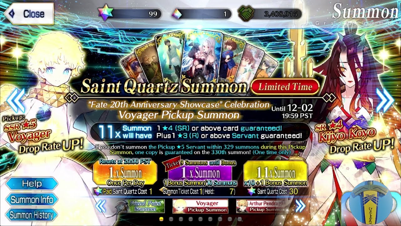 【FGO】 Voyager Summon | Fate 20th Anniversary Banner - YouTube