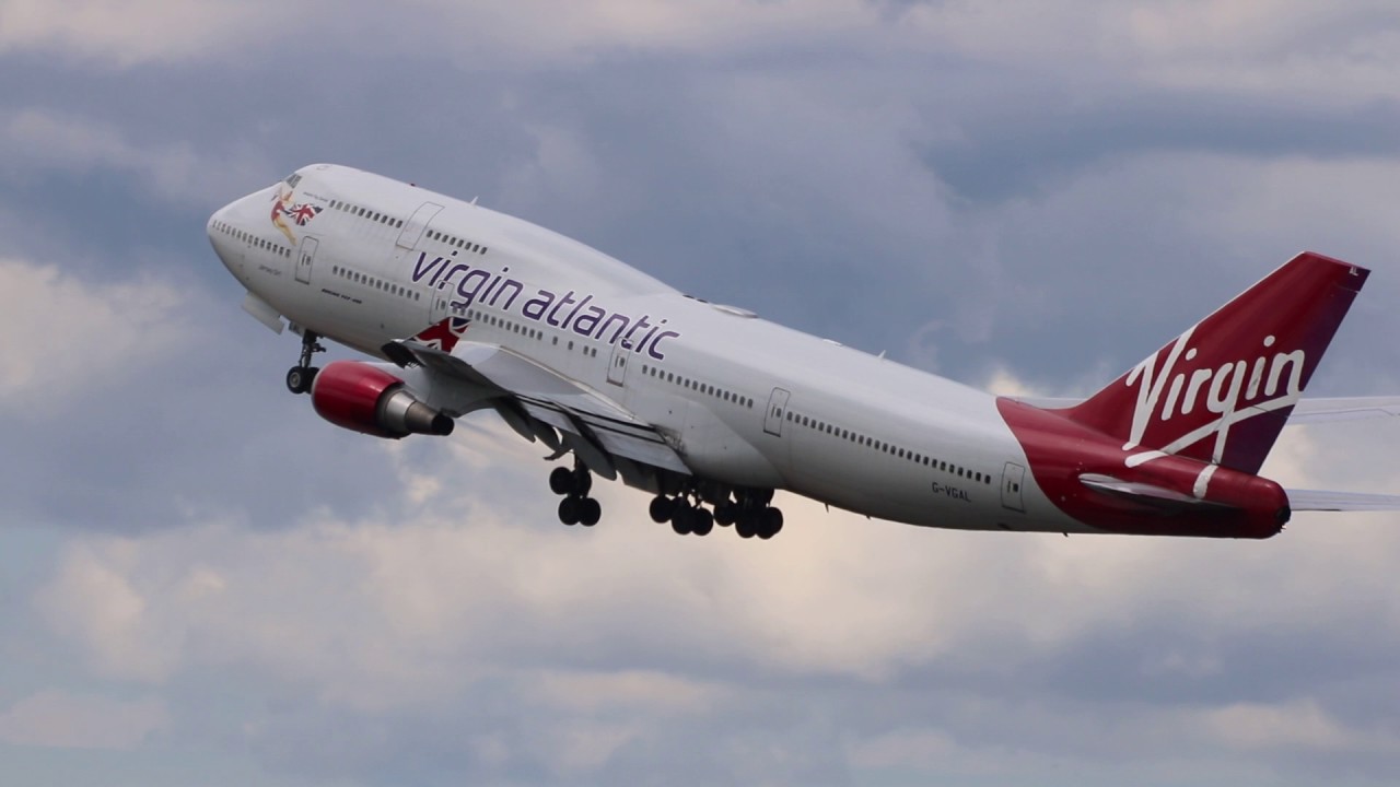 Virgin Atlantic Airways VS73 G-VGAL Boeing 747-443 Lifts off to Orlando ...