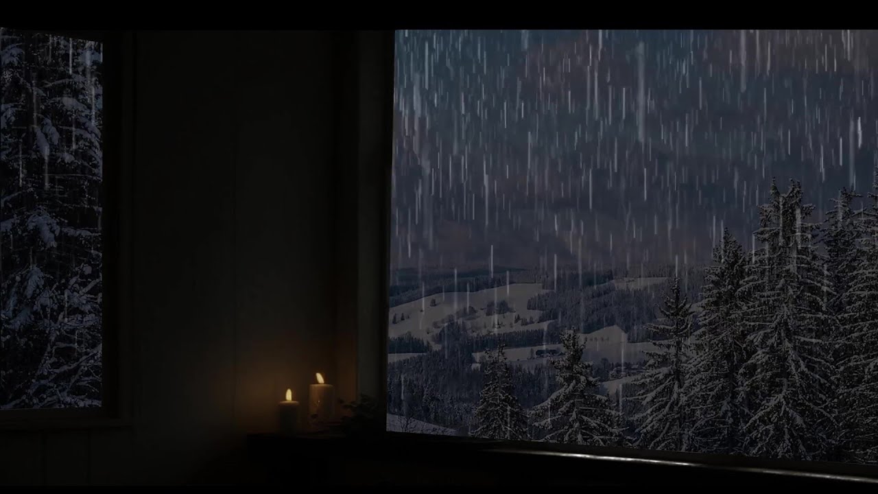 Rain Sounds Falling Outside Window Relaxes the Mind - Overnight Stay in ...