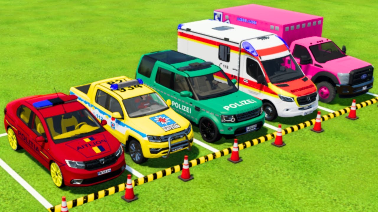 TRANSPORTING ALL POLICE CARS & AMBULANCE EMERGENCY VEHICLES WITH TRUCKS ...