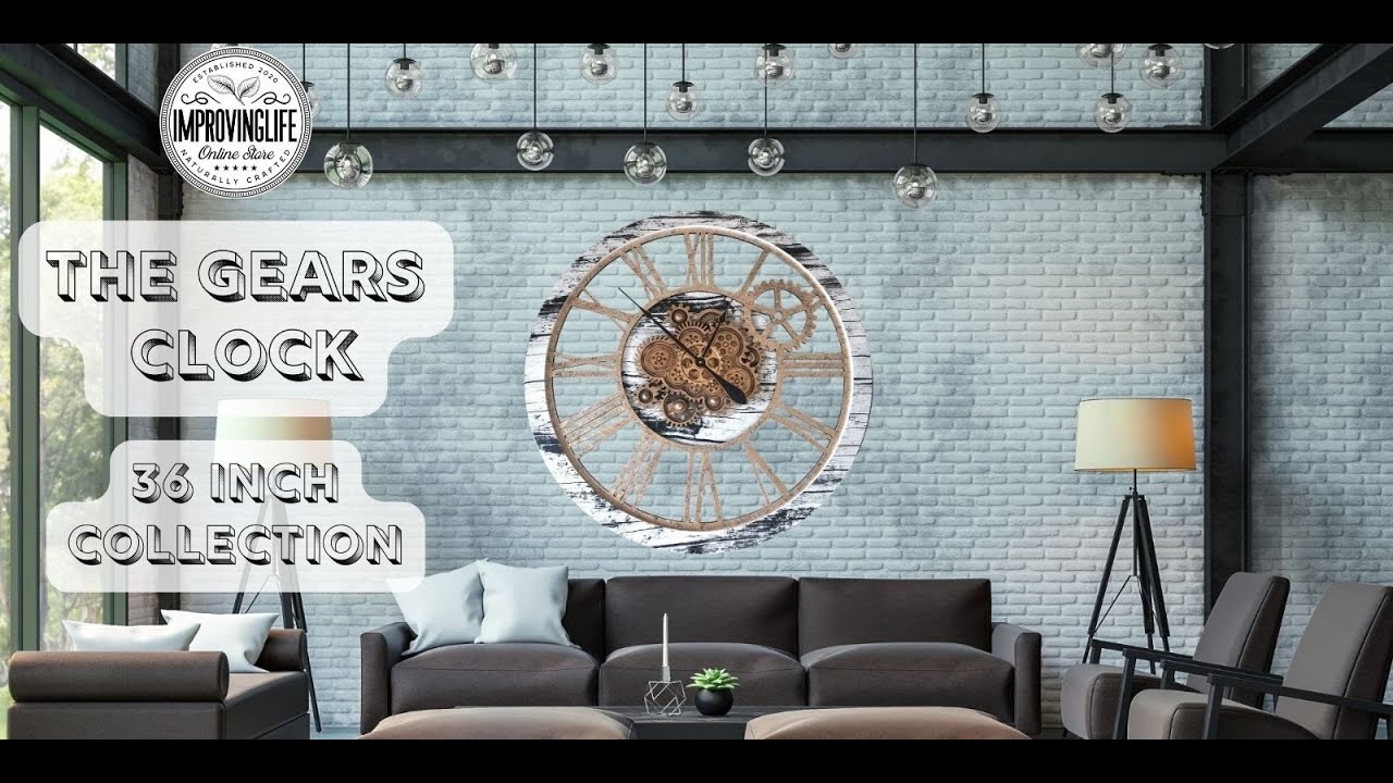 The Gears Clock 36 inches wall clock - YouTube