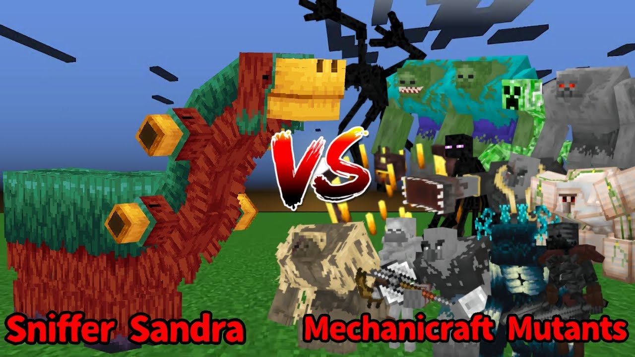 Sniffer Sandra vs Mechanicraft Mutants | Minecraft Mob Battle - YouTube
