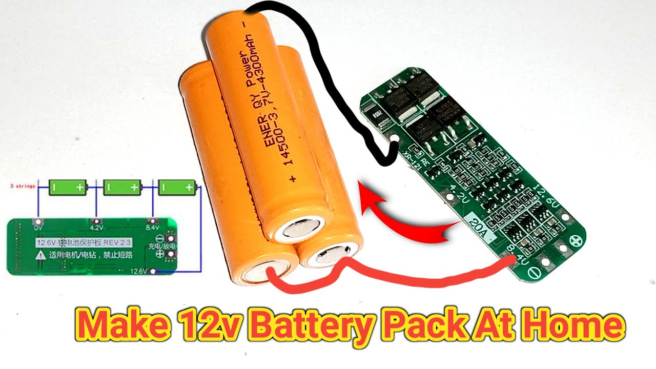 DIY 12V Battery Pack | Make 12V Battery At Home | 12V 3S BMS Connection ...