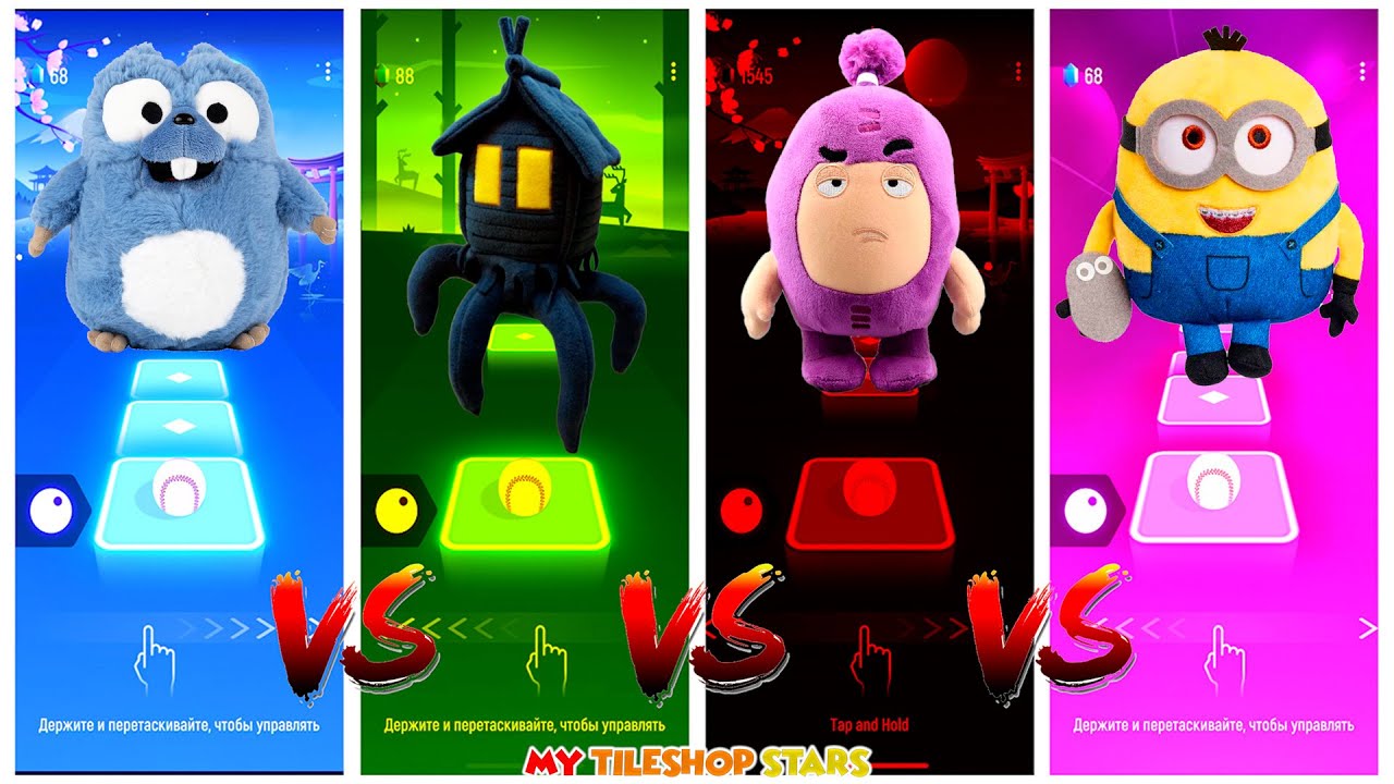 Grizzy and The Lemmings & Spider House Head & Oddbods Jeff & Minions ...