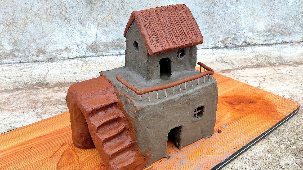 DIY how to make miniature clay house / clay house / #mini clay house ...