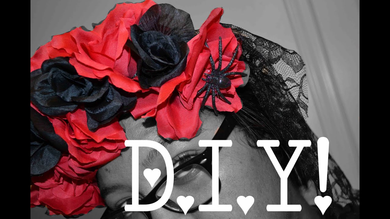 DIY DAY OF THE DEAD/HALLOWEEN SUGAR SKULL HEAD PIECE! - YouTube