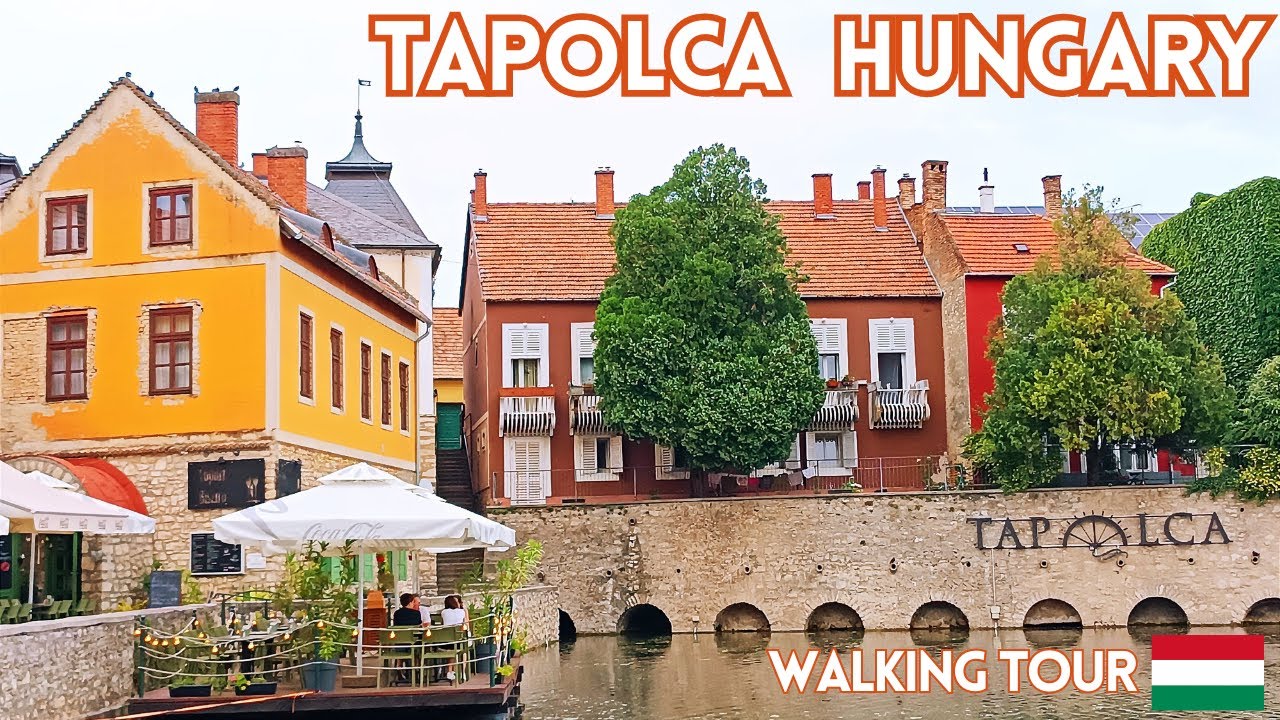 Atmospheric Tapolca, Hungary, Balaton WALKING TOUR 4K, spacer po ...
