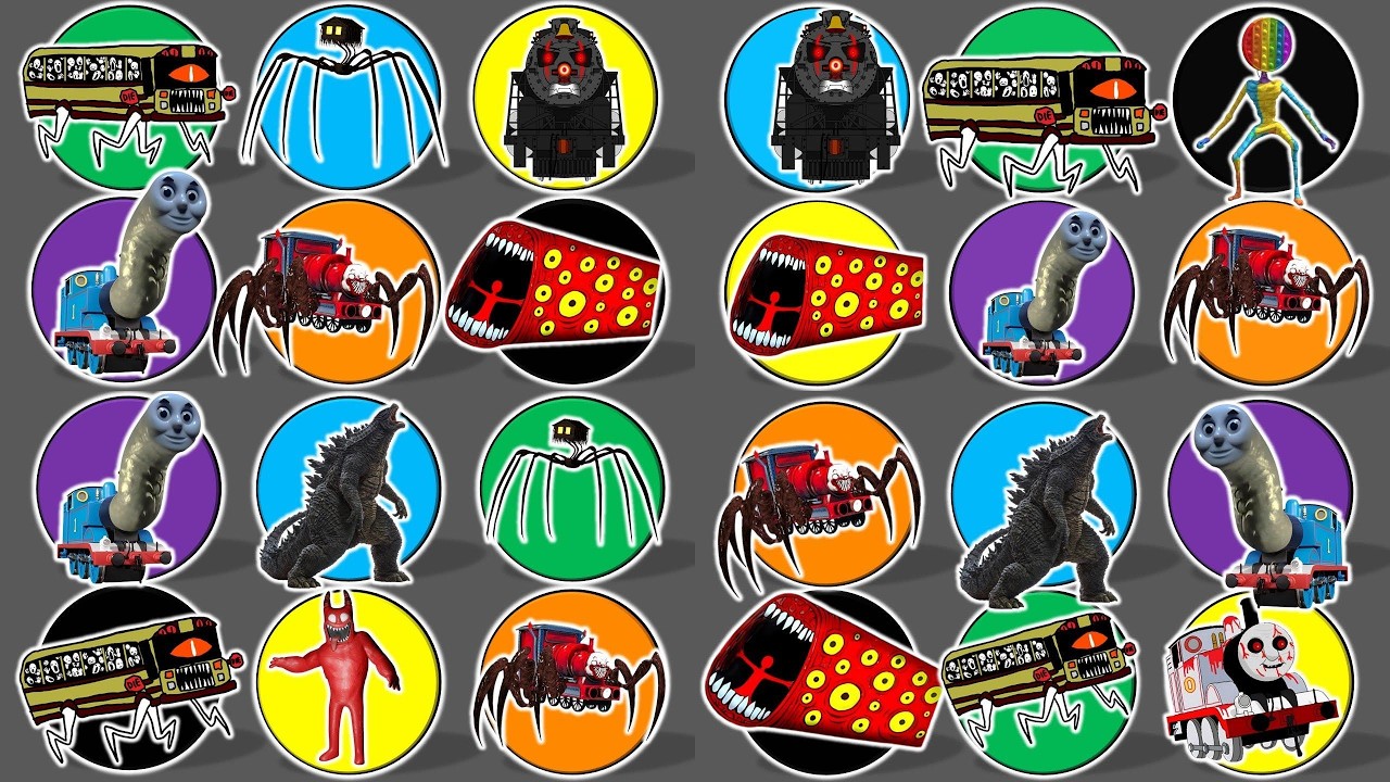 KUMPULAN MONSTER!! Bus eater,House head,Ghost train,Thomas lipan, Choco ...