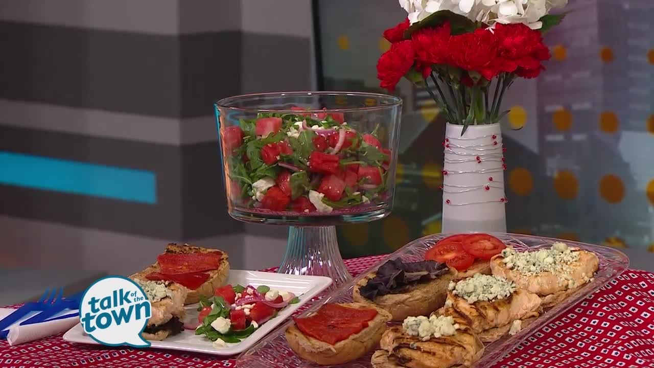 Red White & Blue Chicken with Watermelon Feta Salad - YouTube