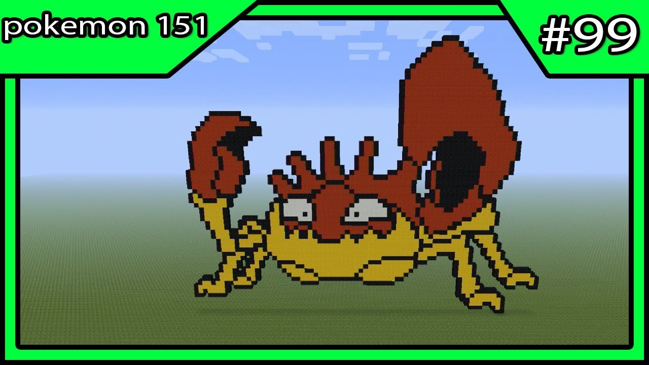 Minecraft Tutorial: Pokemon Pixel Art Kingler - YouTube